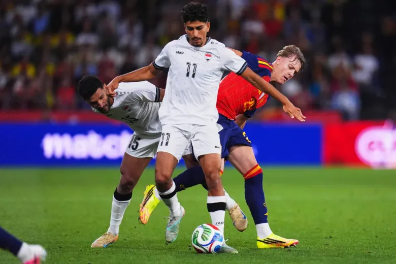 Iraq forces a draw against Spain in a friendly match in preparation for ...